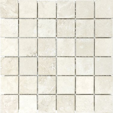 Canadian | Lumber - 2x2 Ivory Travertino Filled and Honed Mosaic